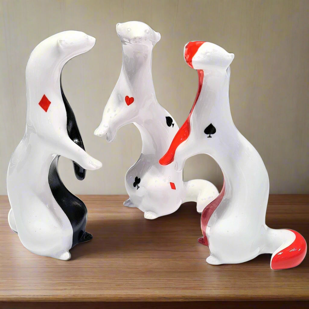 Sculpture “Card Weasel” - Brown Bear Magic Shop